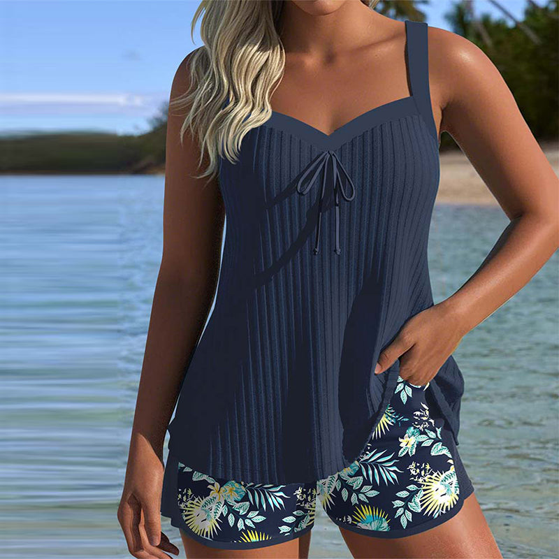Cassandra | Women's Tummy Control Striped Tankini – MAYBERRY